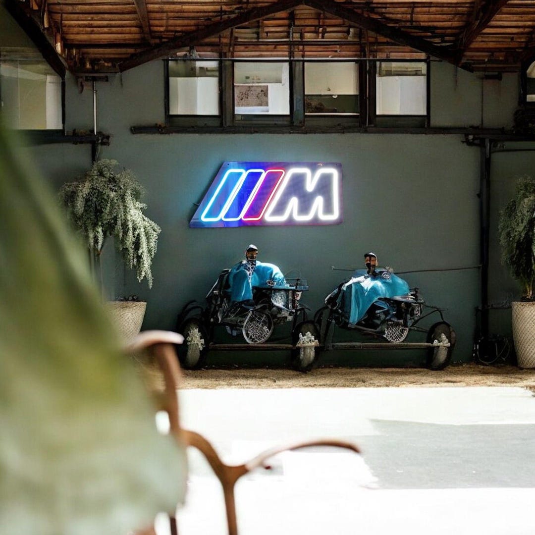 BMW Neon Sign, Custom Design Illuminated BMW M Power Neon Sign, Garage ...