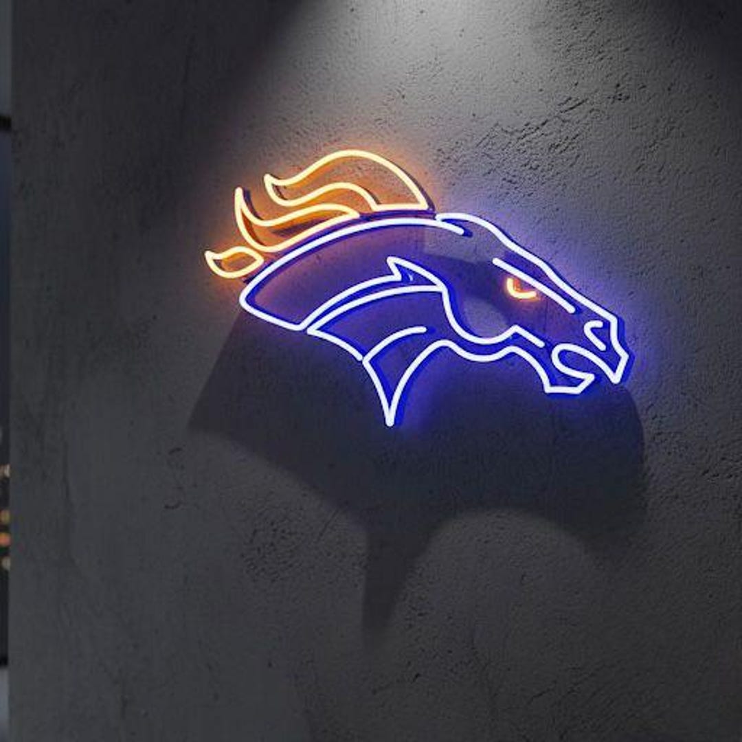 Denver Broncos Neon Sign Custom Running Horse Neon LED Sign • Modern ...