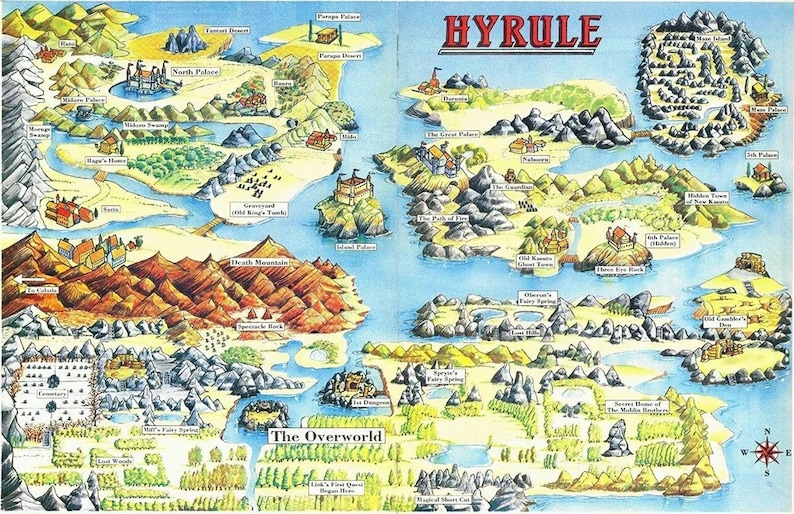 Hyrule Map Legend of Zelda Poster - Etsy