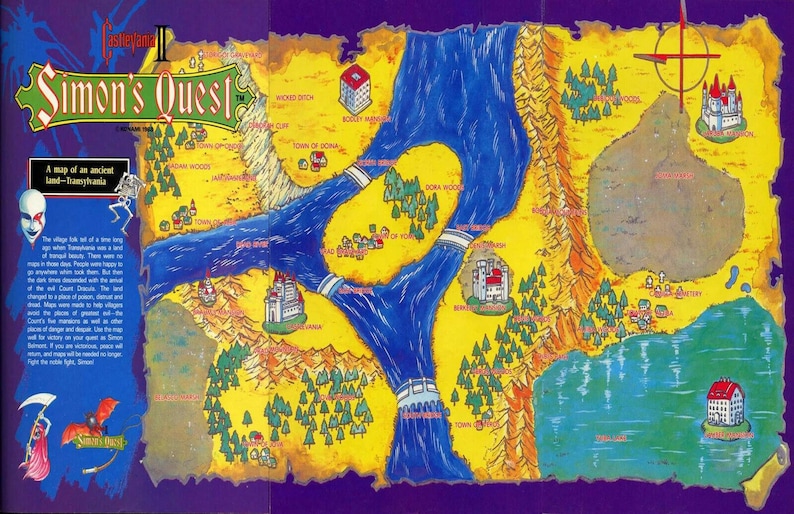 Castlevania II Simon's Quest Map Poster - Etsy