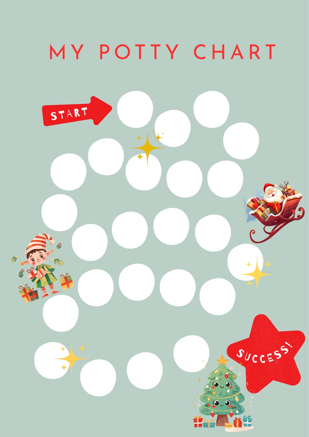Christmas Potty Chart | Toilet Chart | Toddler Routine | Printable ...