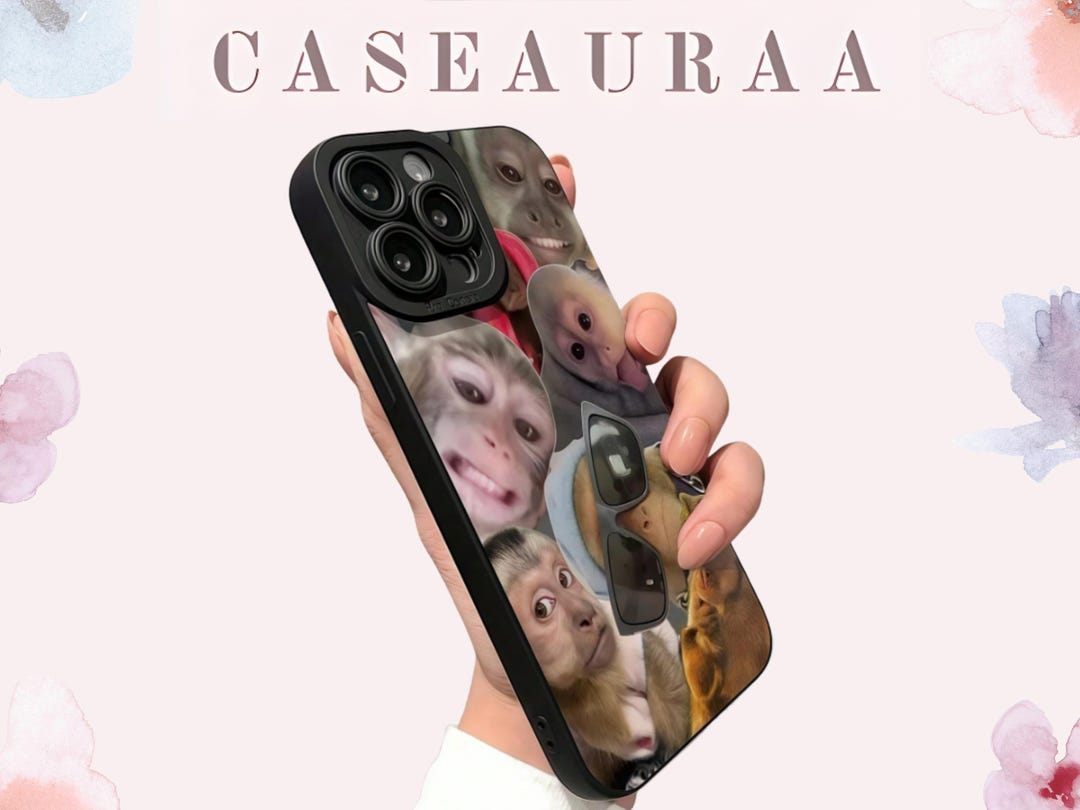 Funny Monkey Meme TPU Phone Case – Matte Full Coverage Animal Design ...