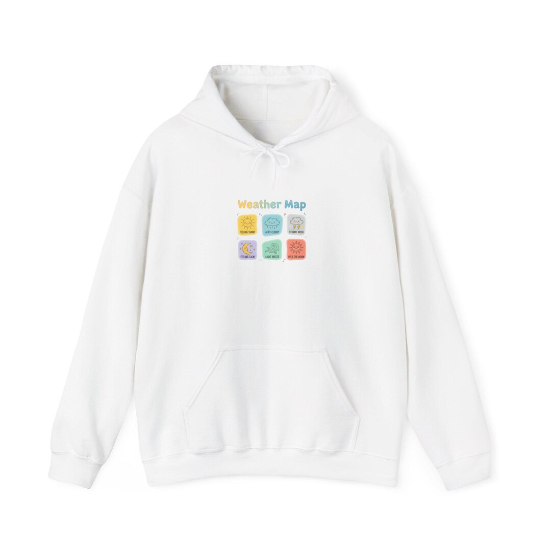 Weather Map Mood Chart Hoodie | Cute Weather Map Design, Emotion ...