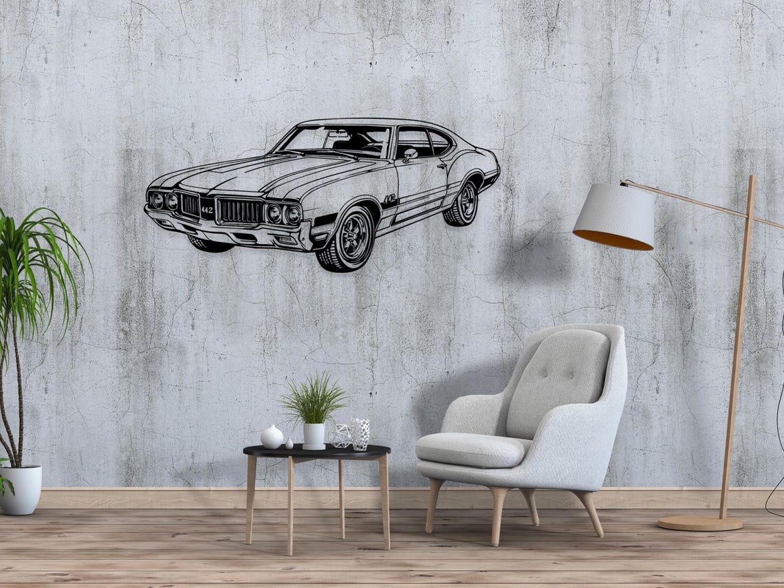 Oldsmobile 442 Metal Wall Art : Classic Car Silhouette Decor - Etsy