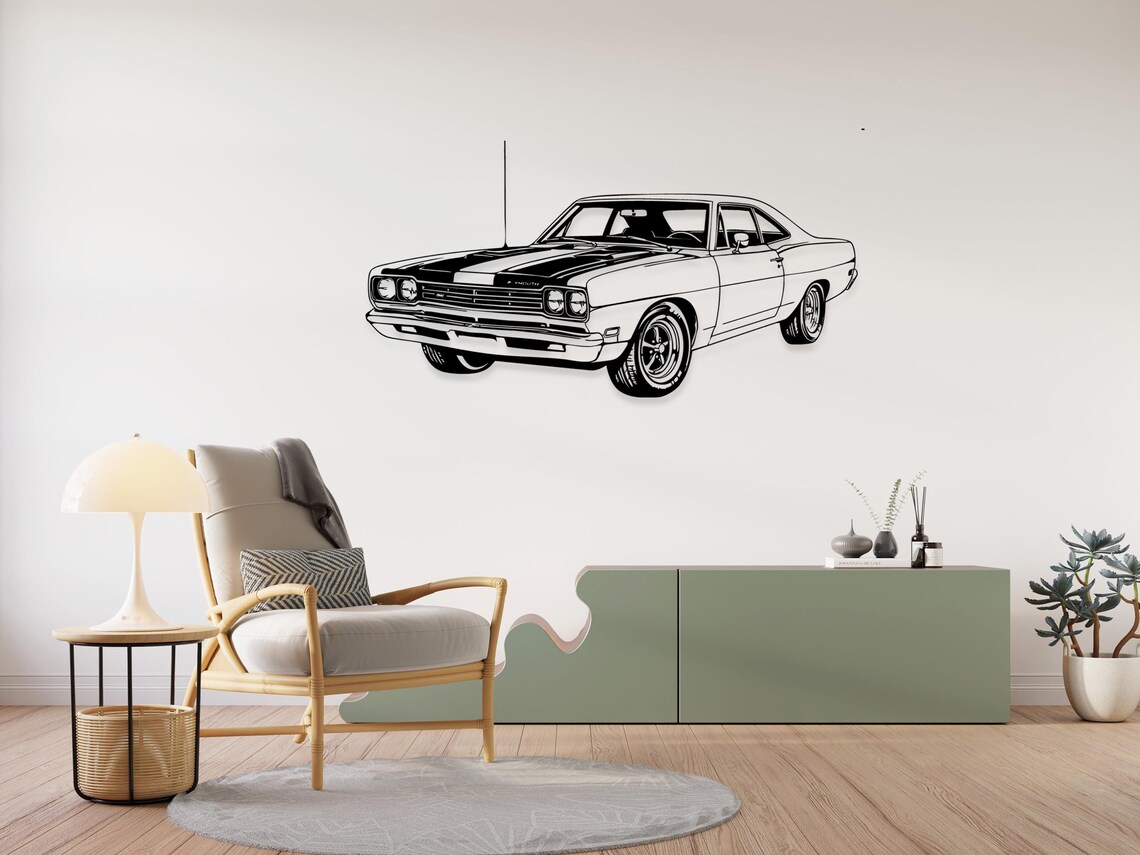 Plymouth Road Runner 1969 Metal Wall Art : Classic Car Decor - Etsy