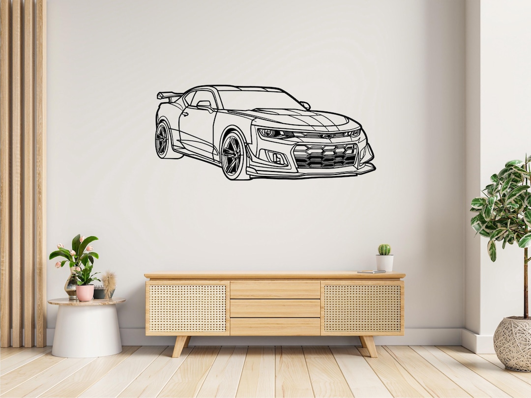 Chevrolet Camaro Zle 1le Metal Wall Art : Perspective Silhouette - Etsy