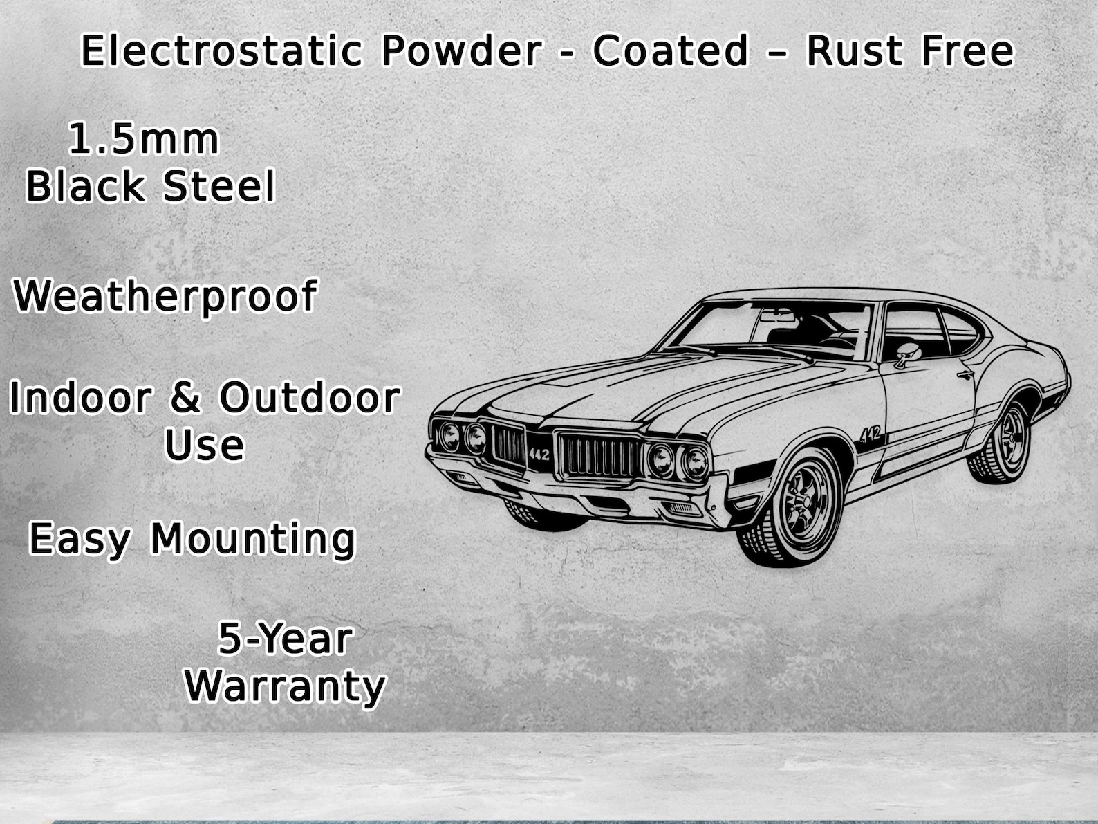 Oldsmobile 442 Metal Wall Art : Classic Car Silhouette Decor - Etsy
