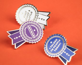 Self-care Award Enamel Lapel Pins Set of Two | Etsy