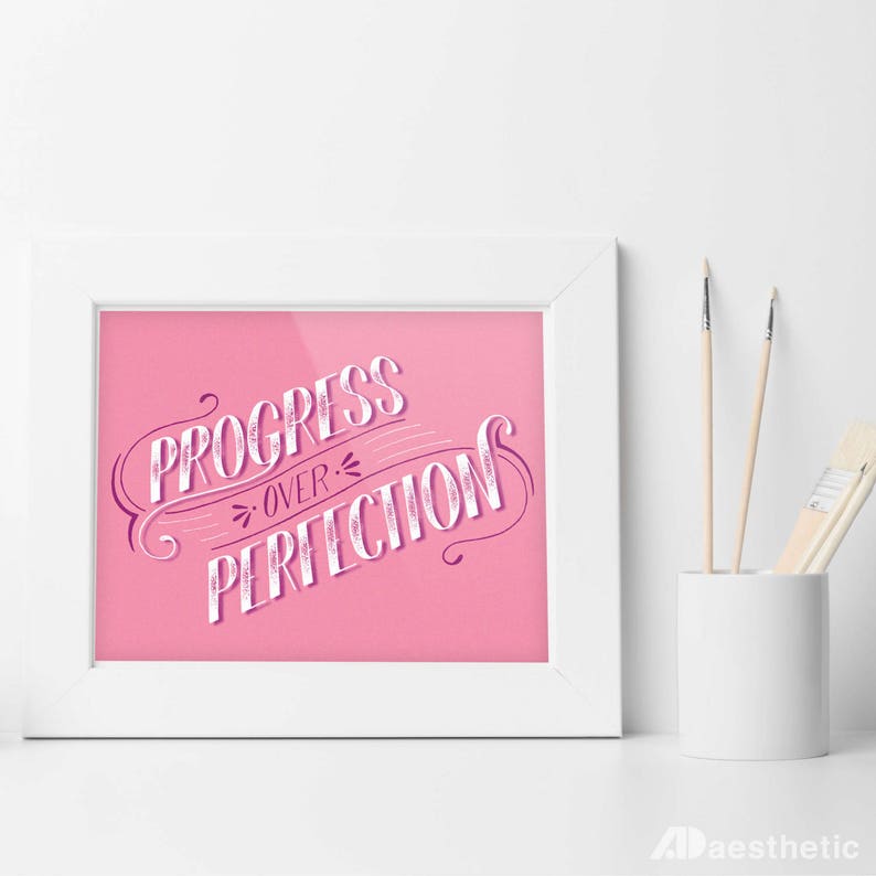 Progress Over Perfection Poster - Etsy