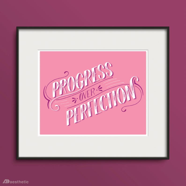 Progress Over Perfection Poster - Etsy