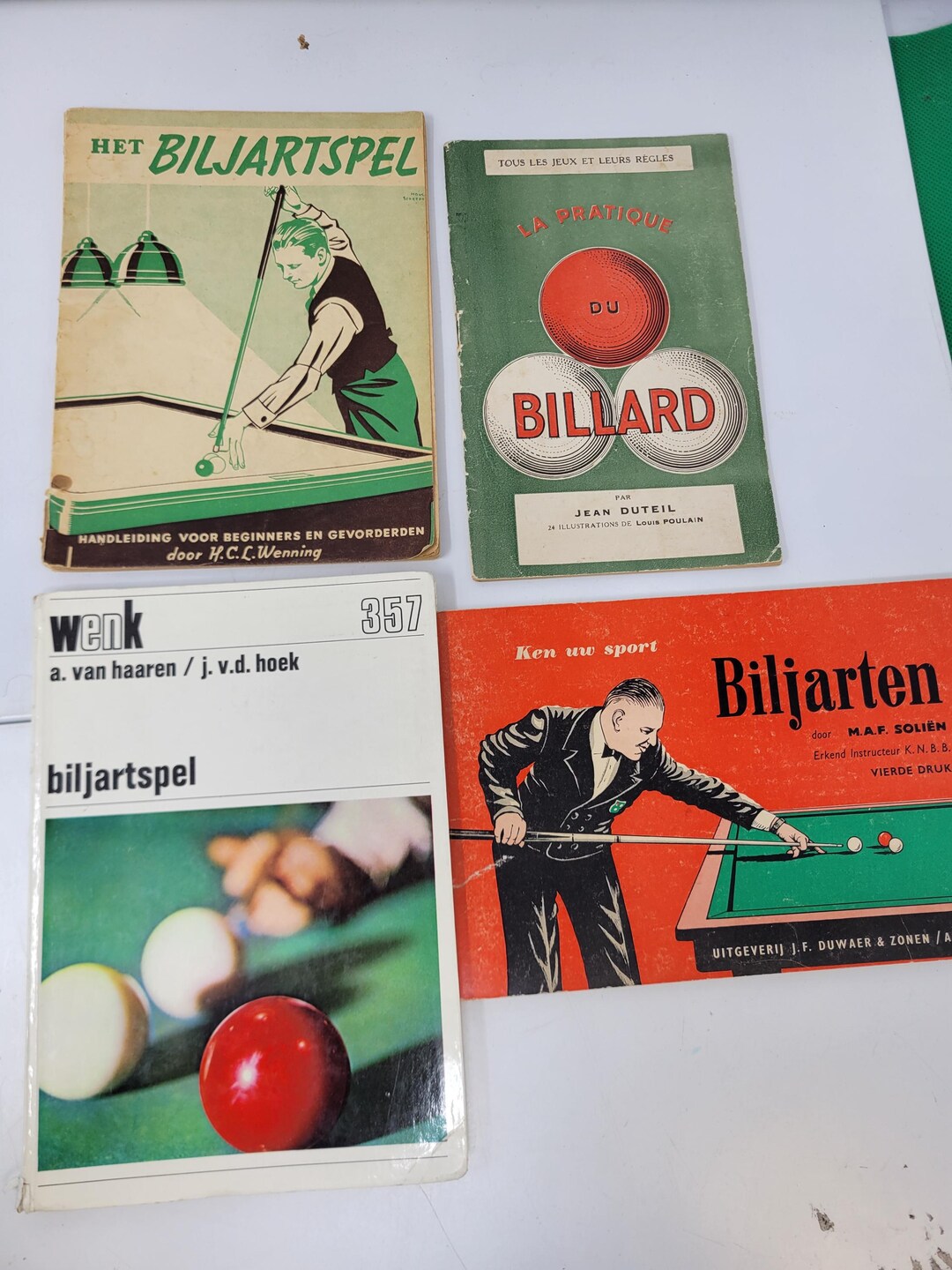Vintage Billiards Books Set of 4 | European Pool Manuals | Dutch ...