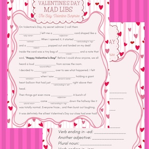 Valentine's Day Mad Libs – Funny Kids Classroom Activity (PDF Printable ...