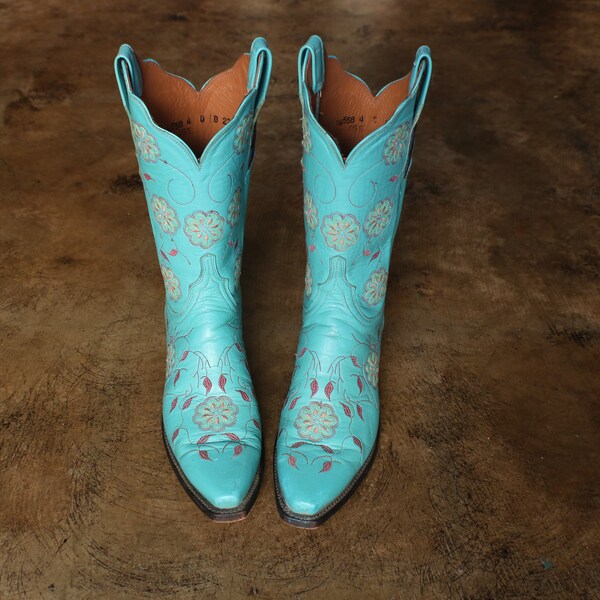 Turquoise Boots - Etsy