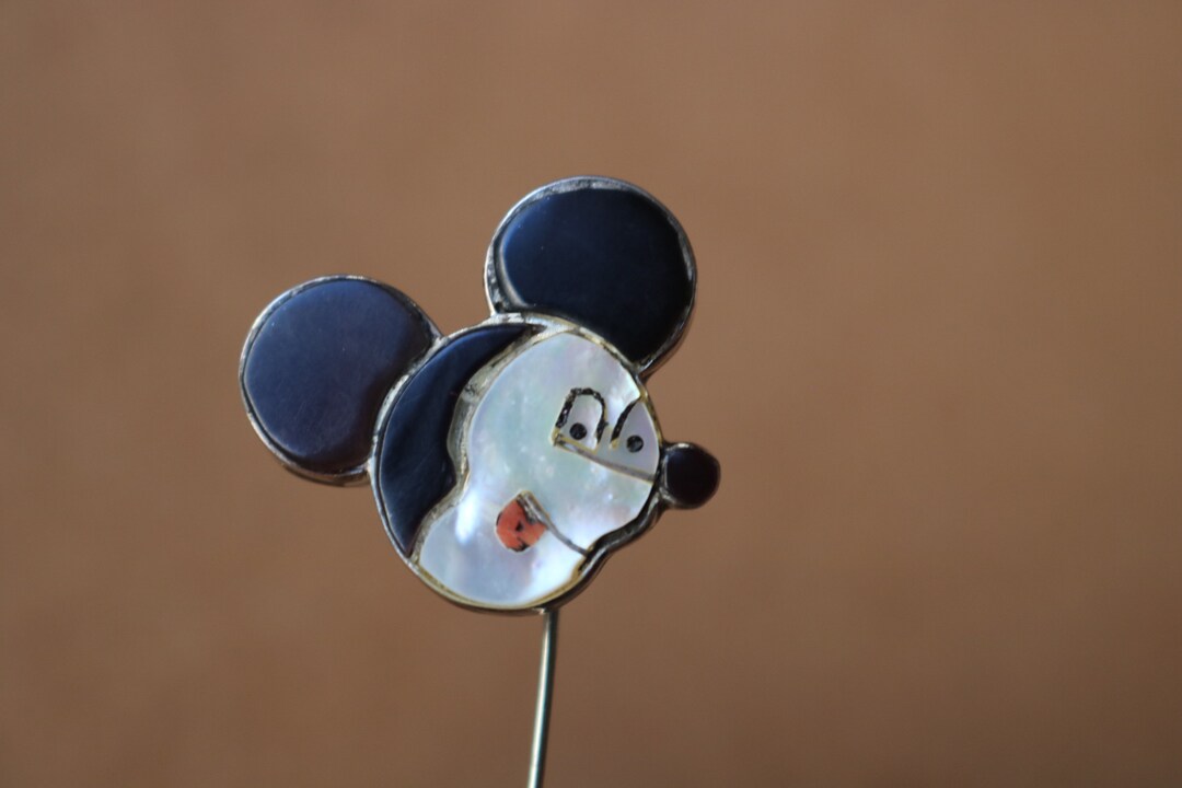 Mickey Mouse Pin / Zunitoons Jewelry / Carol Chee Stick Pin / Sterling ...
