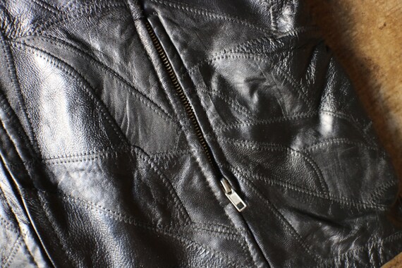 Patchwork leather Jacket / 90's Black Leather Jacket … - Gem