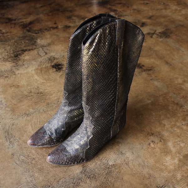Snake Skin Boots - Etsy