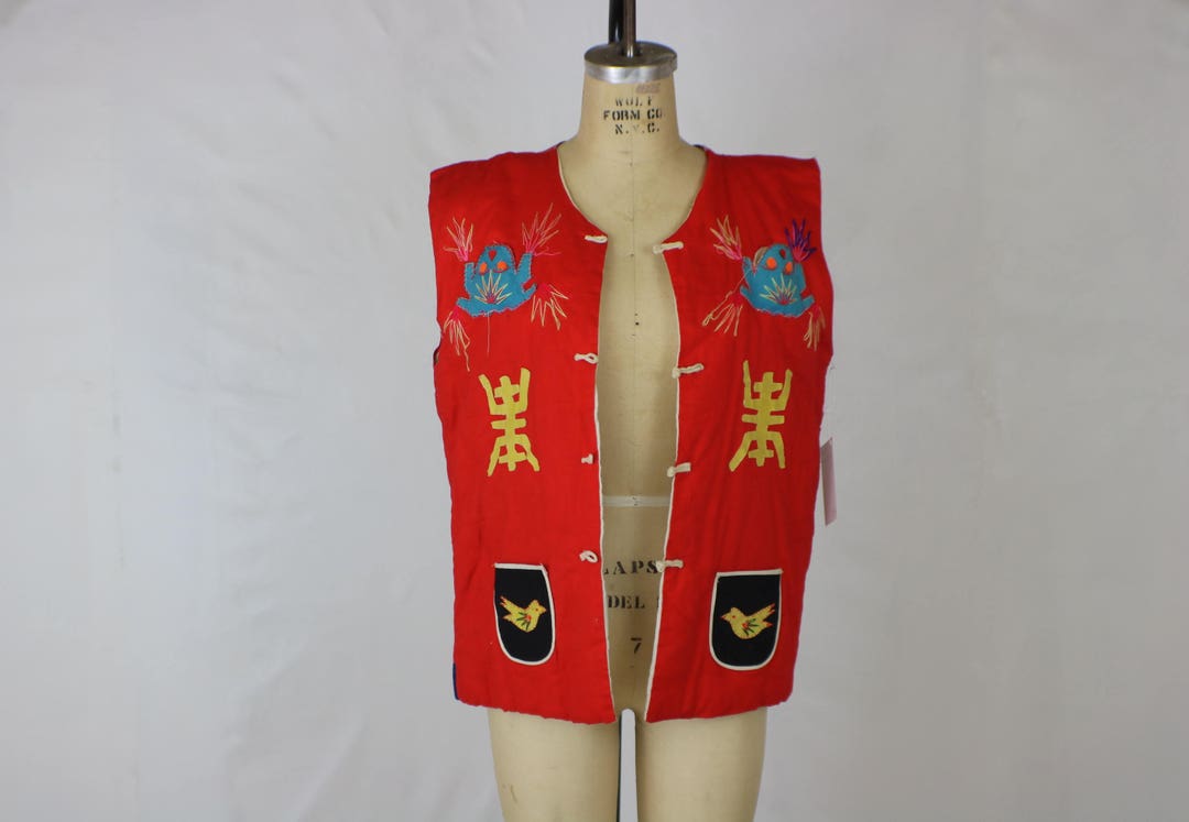 Vintage Embroidered Quilted Vest , Women's Colorful Origami Vest - Etsy