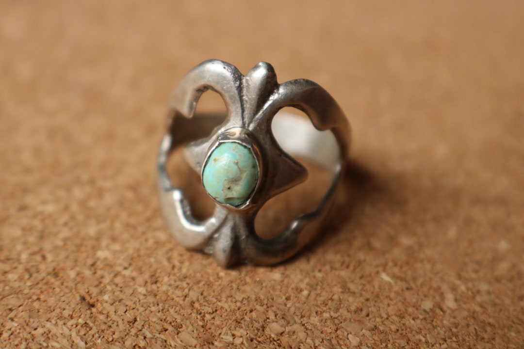Sterling Sand Cast RING / Navajo Style Jewelry / Size 9 3/4 / Southwest ...