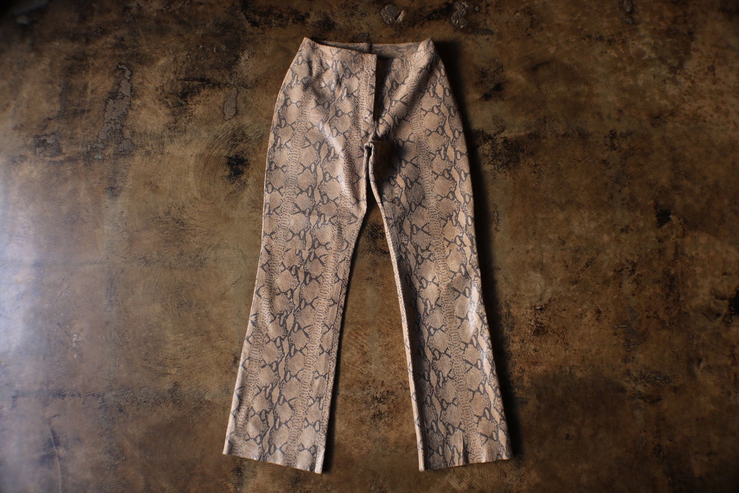 Leather Snake Skin Pants / 2000's Leather Women's - Etsy