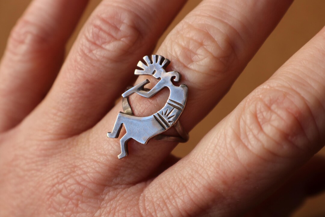 Hopi Kachina Ring / Sterling Silver Kokopelli Jewelry / Size 7 1/2 Ring ...