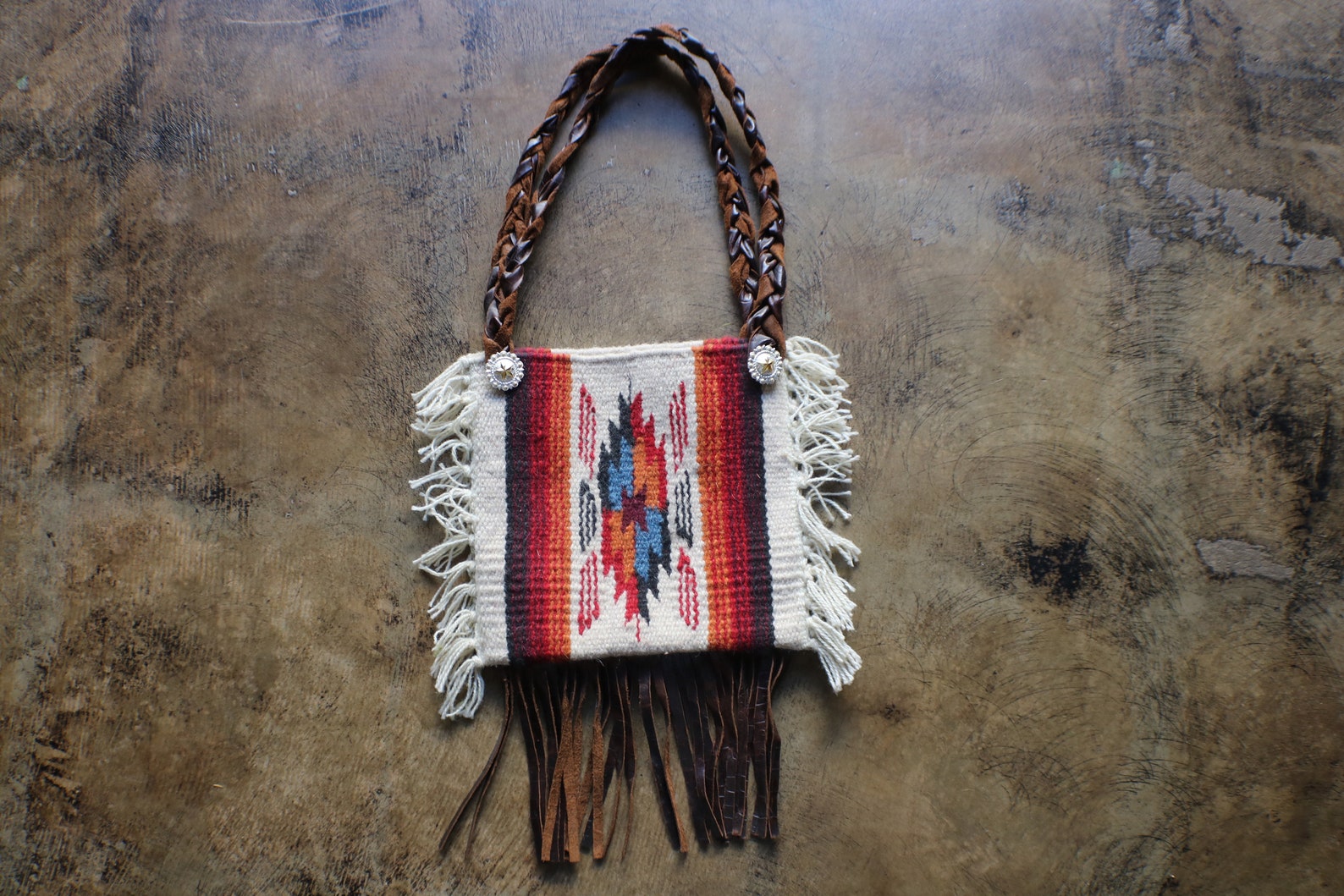 Southwestern Purse with Leather Fringe, Braided Strap Handbag - Etsy 日本