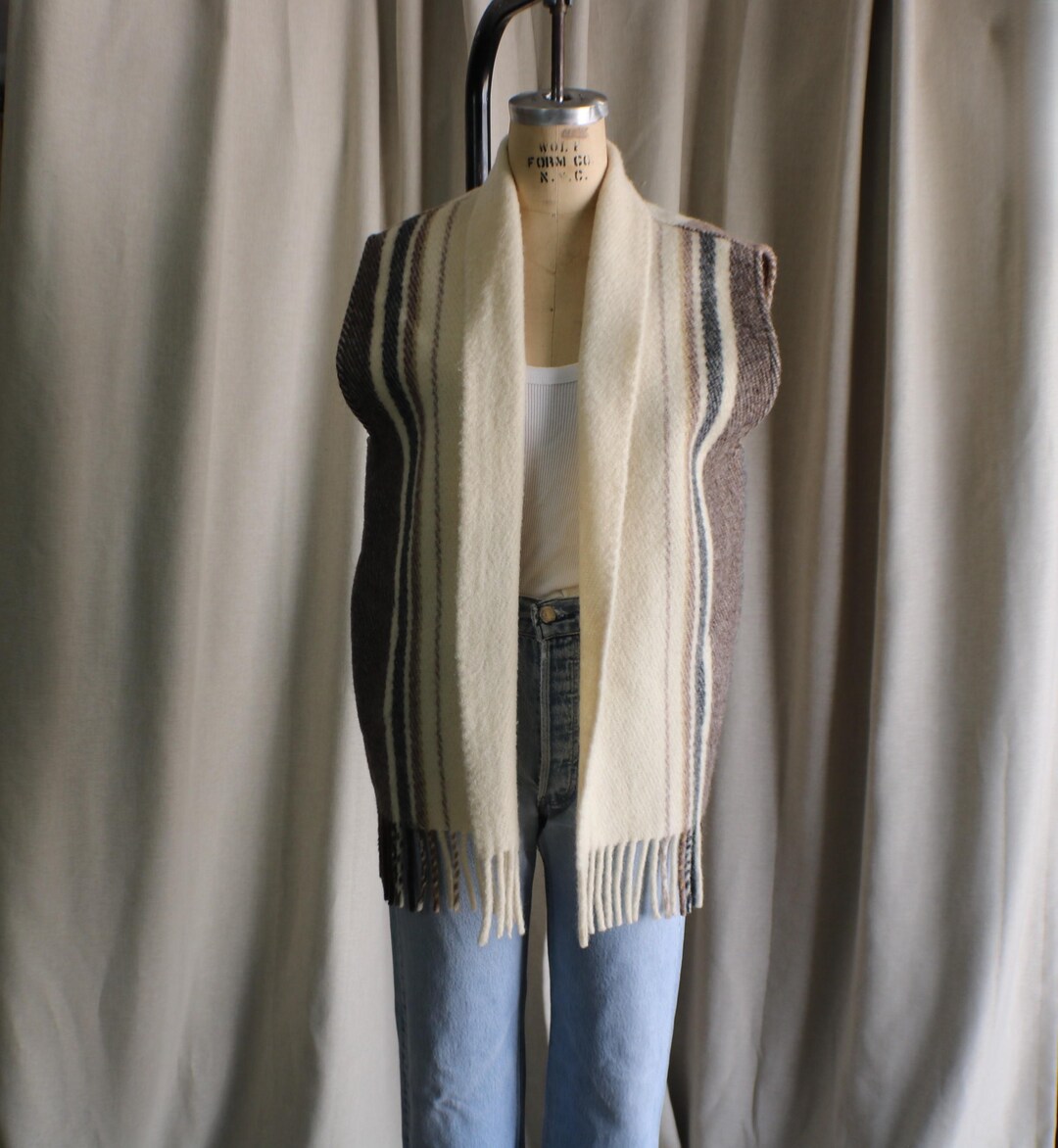 Vintage Fringed Wool Vest, Women's Knit Vests- Medium - Etsy