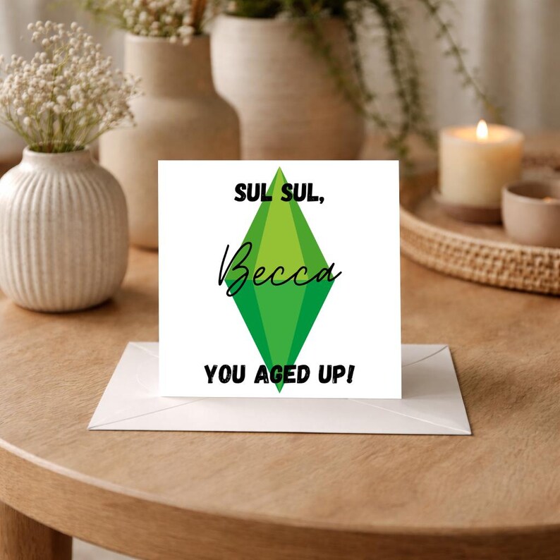 Sims Inspired Birthday Card - Etsy