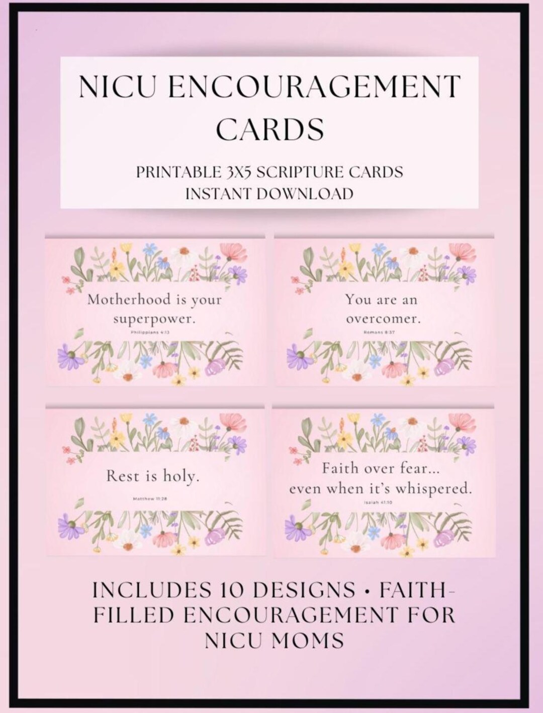 Encouragement Cards • Printable Scripture Cards • 3x5 Bible Verse Cards ...