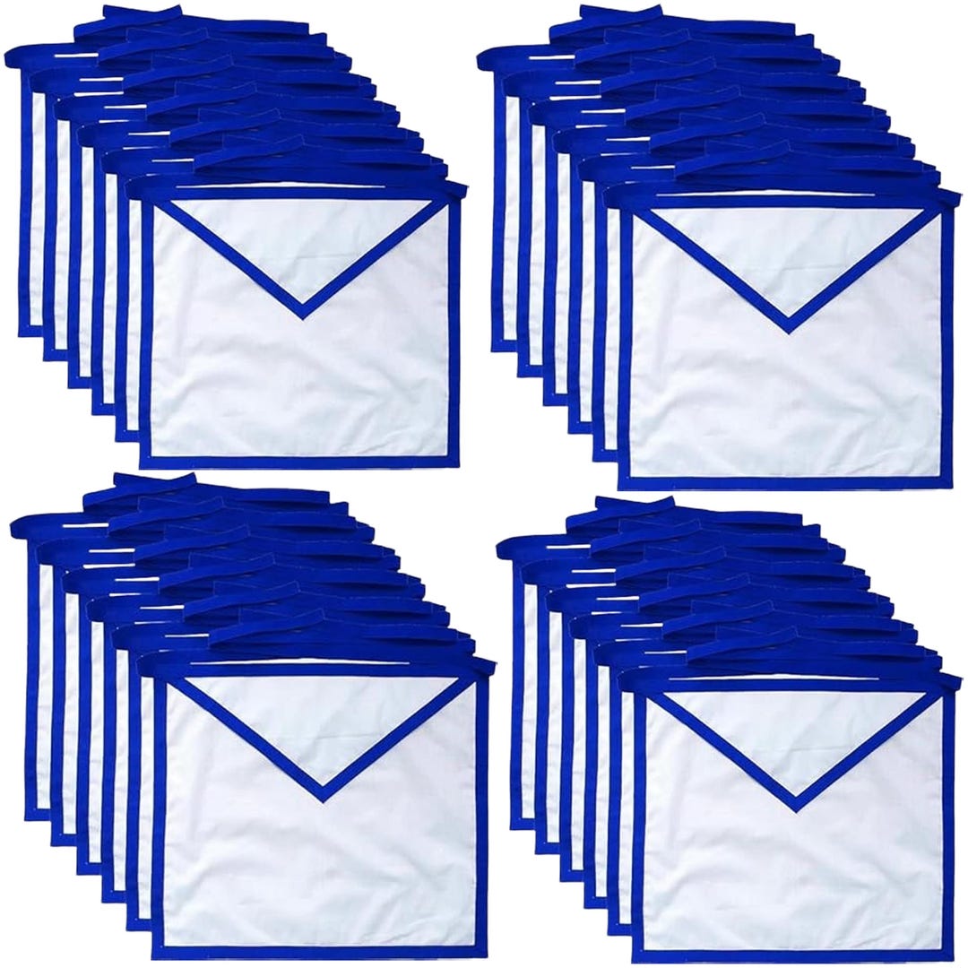 Masonic Regalia Blue Lodge White Cotton Duck CLOTH MEMBER Blue Aprons ...