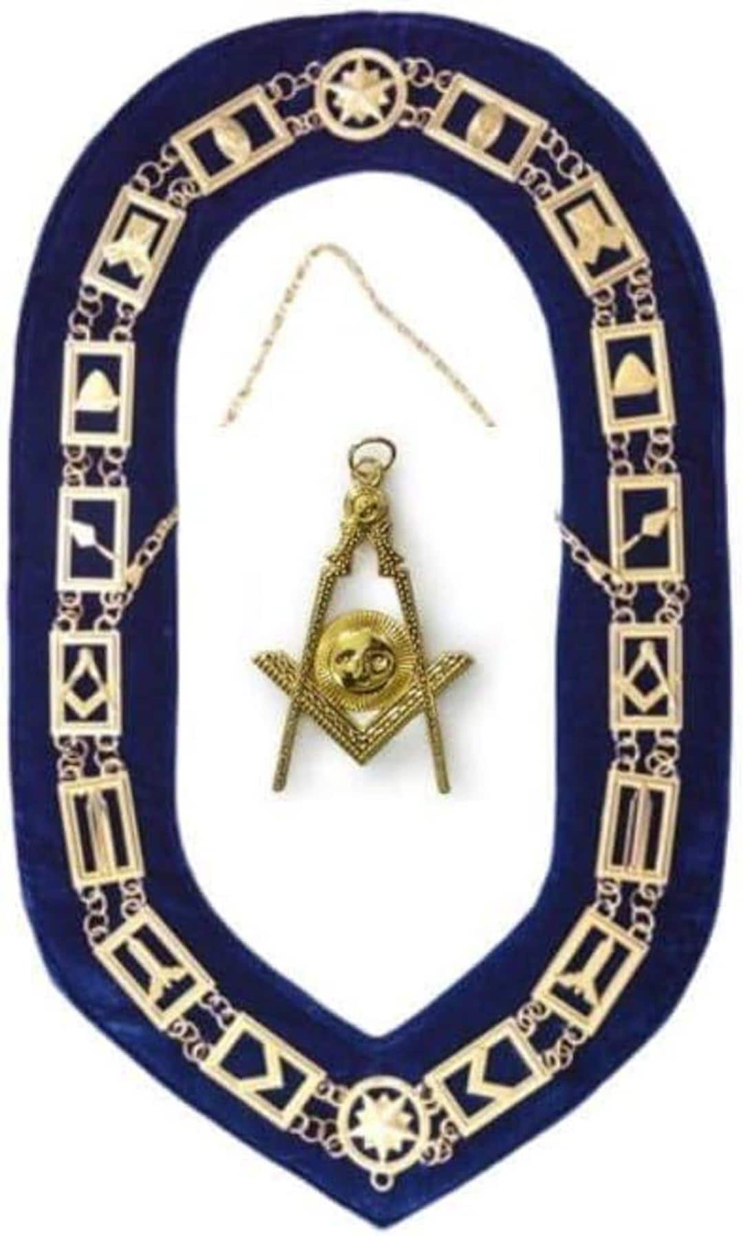 Masonic Regalia Blue Lodge Officer Chain Collar With Non Slip Chain ...