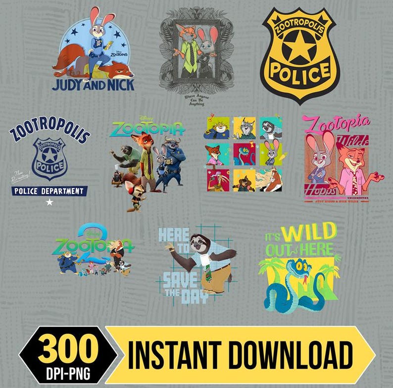 Disneyland Zootopia Varsity 10 PNG Bundle, Disneyworld Nick Wilde Png ...