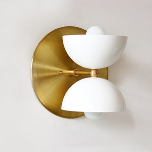 White and Gold Sconce Wall Light Modern White Sconce Vanity White ...