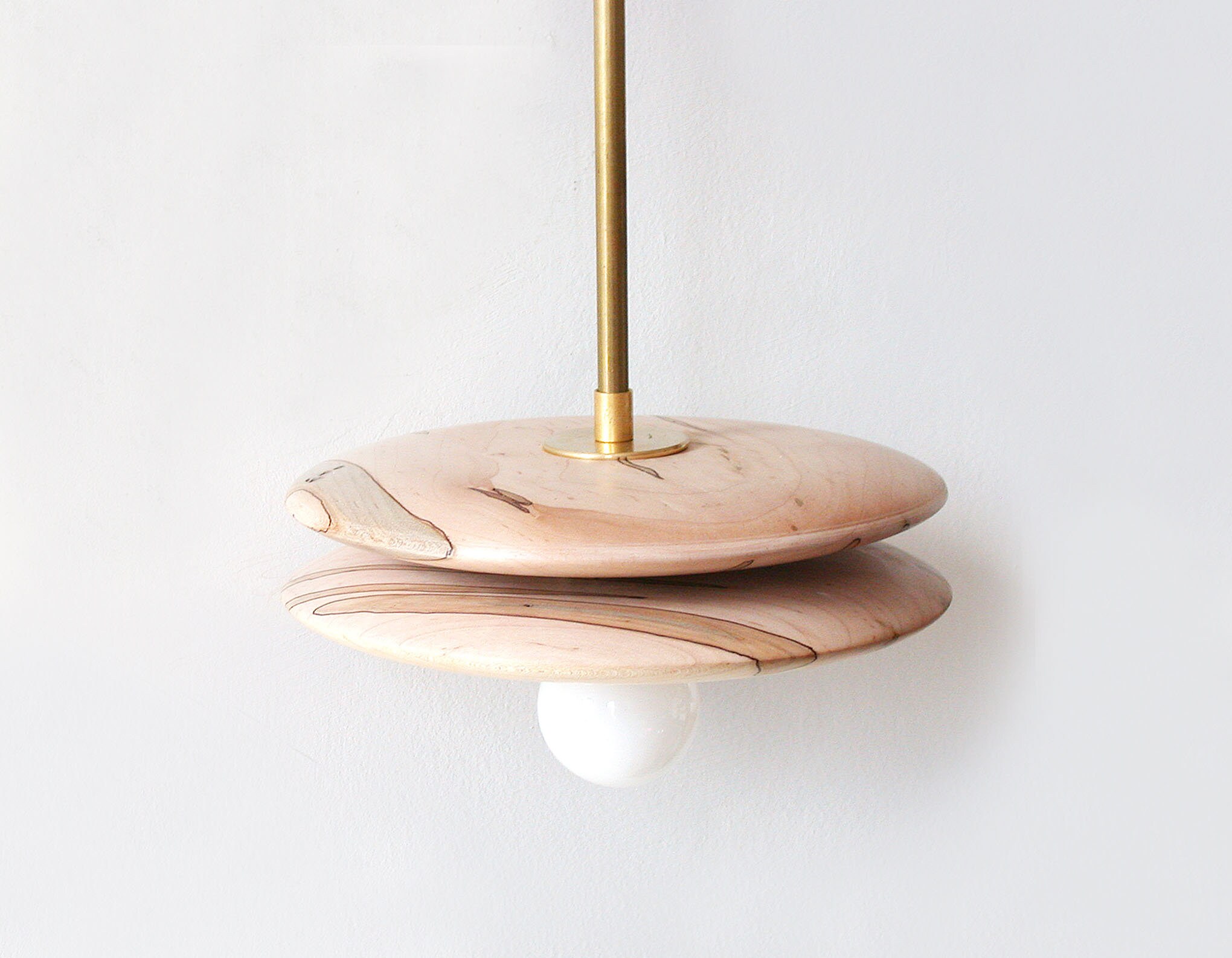 Ambrosia Maple and Brass Eclectic Wall Fixture Light Spalted Maple ...
