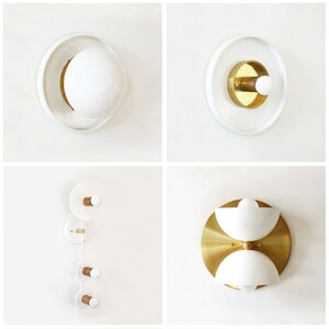 White and Gold Sconce Wall Light Modern White Sconce Vanity White ...