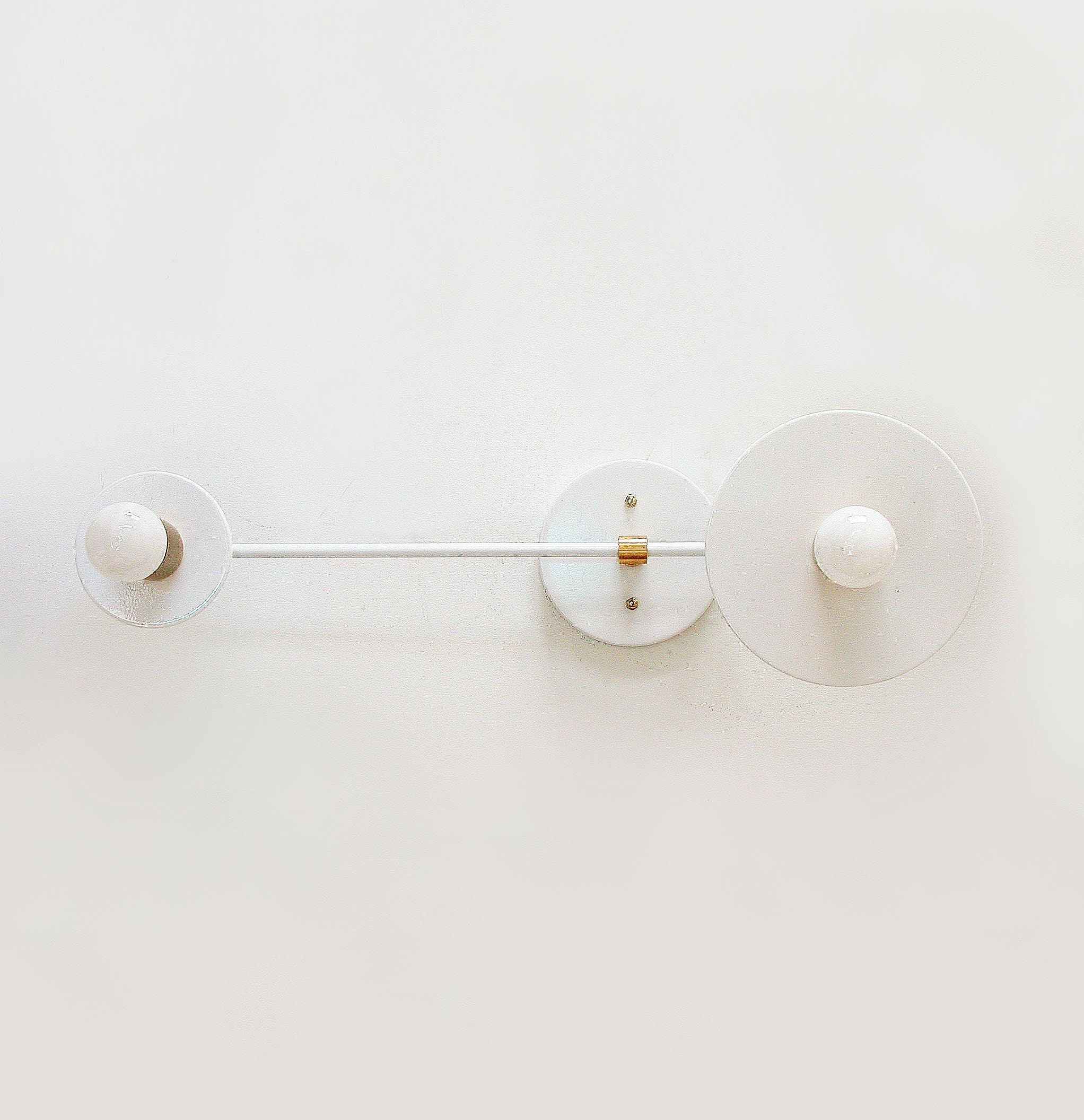 Mid Century Modern Double White Sconce Light White and Gold - Etsy