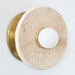Travertine Stone and Brass Round Minimalist Fixture Light Travertine ...