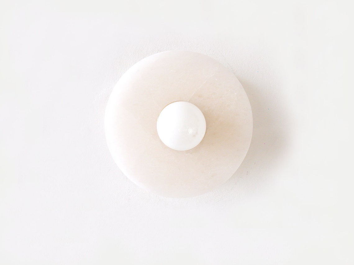 Selenite Stone Minimalist Wall Fixture Light Selenite Crystal - Etsy