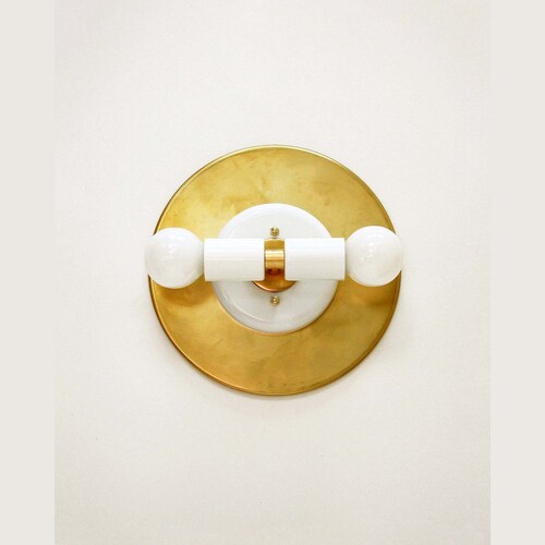 White and Gold Sconce Wall Light Modern White Sconce Vanity - Etsy