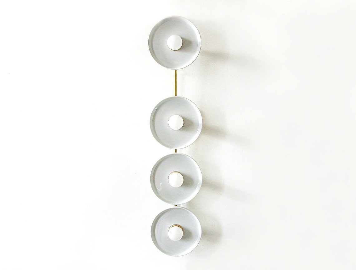 Mid Century Modern Quattro White Porcelain Sconce Light Unique Ceramic ...