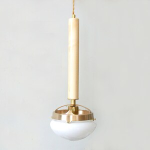 Modern Maple Wood Ceiling Fixture Light Pendant Light With Opal Glass ...