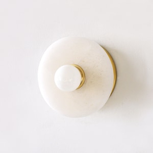 Selenite Stone Minimalist Wall Fixture Light Selenite Crystal Sconce ...