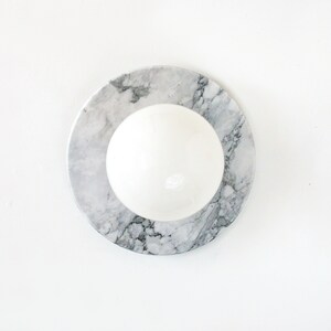 Marble and White Glass Globe Round Vanity Fixture Light Marble Bathroom ...