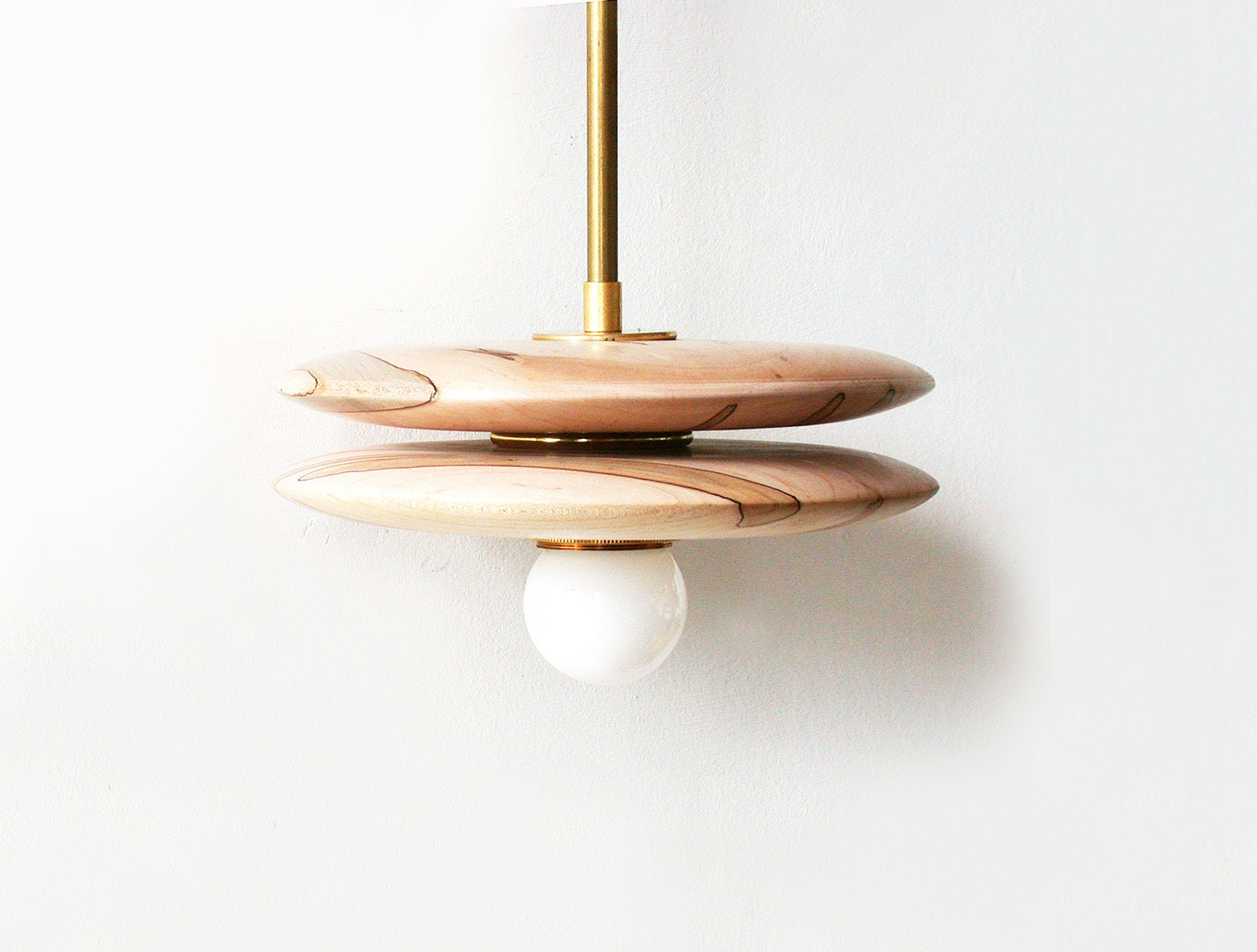 Ambrosia Maple and Brass Eclectic Wall Fixture Light Spalted Maple ...