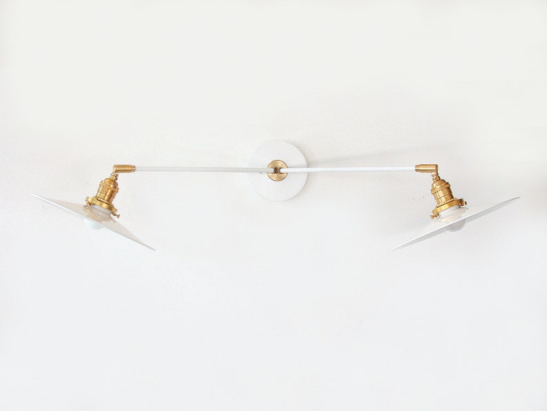 White and Gold Industrial Double Wall Fixture Light White - Etsy Canada