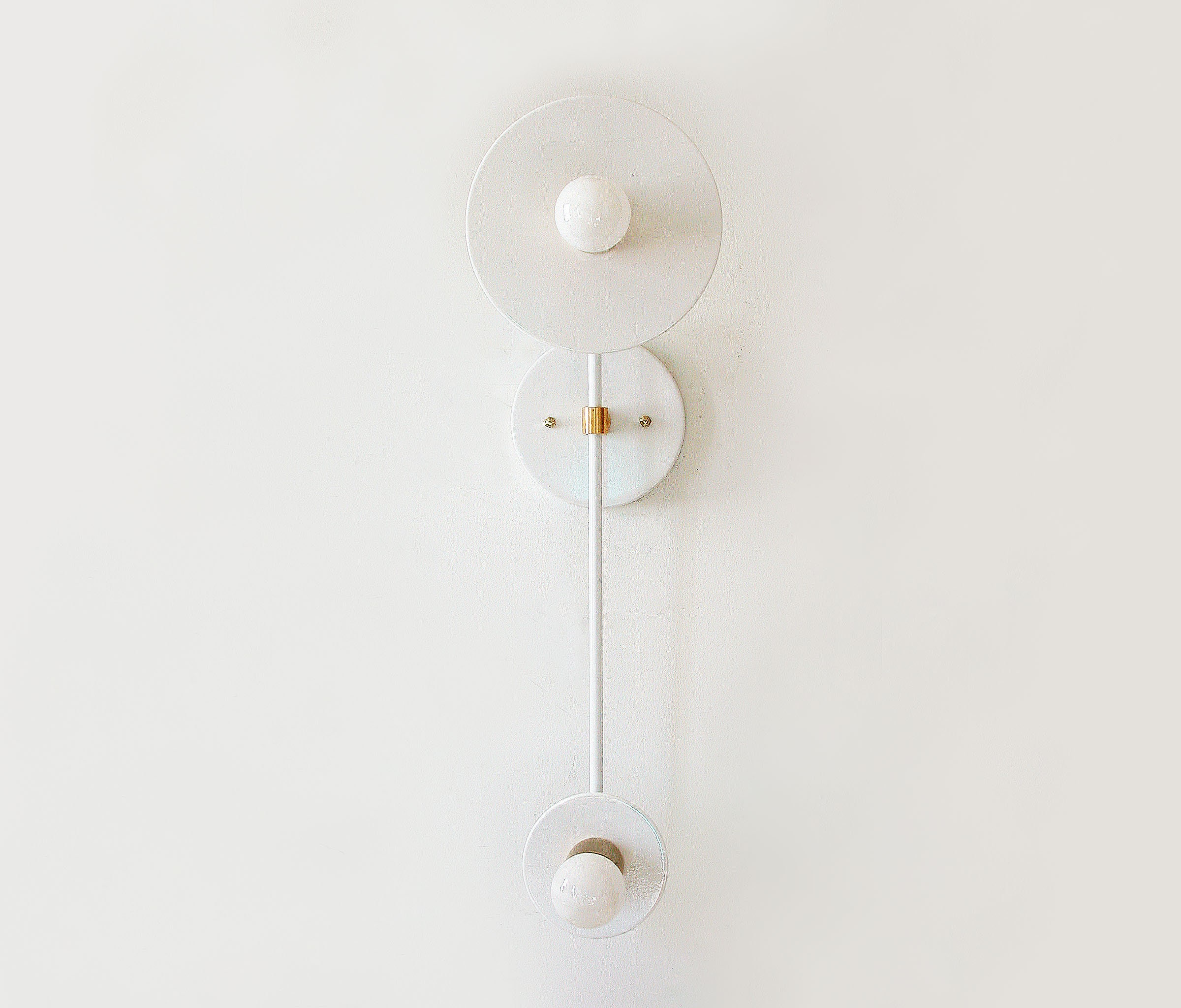 Mid Century Modern Double White Sconce Light White and Gold - Etsy