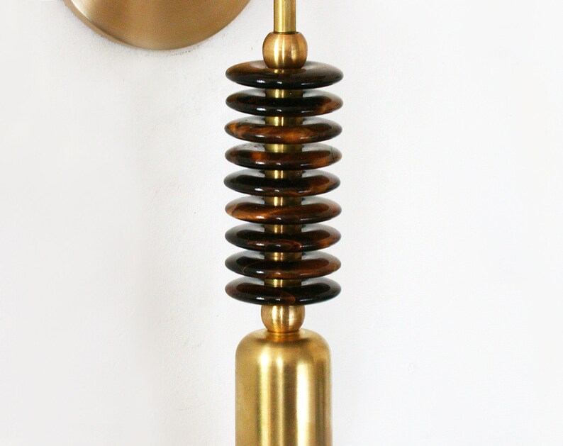 Tiger Eye Gemstone and Brass Eclectic Wall Fixture Light - Etsy