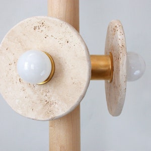 Travertine Stone and Maple Bohemian Pendant Light Travertine Fixture ...