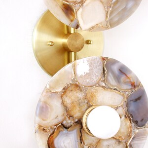 Agate Stone Double Eclectic Sconce Light Vanity Agate Double Fixture ...