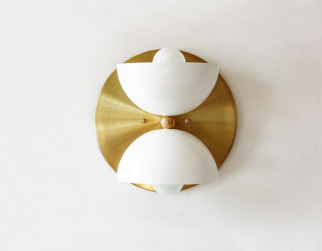 White and Gold Sconce Wall Light Modern White Sconce Vanity White ...