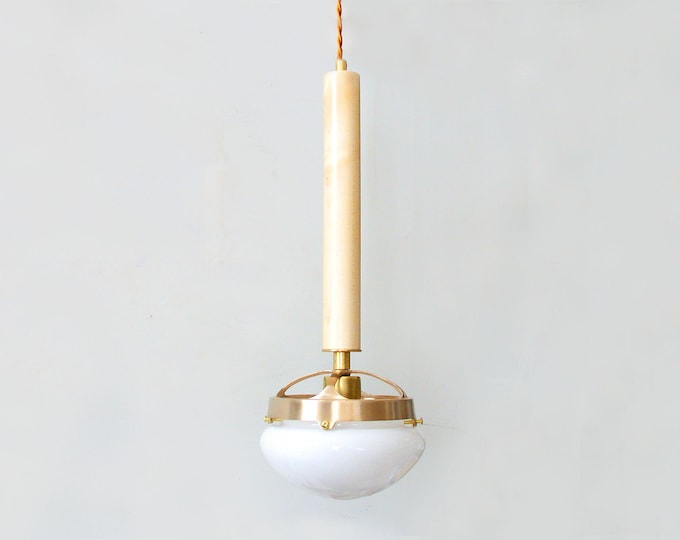 Modern Maple Wood Ceiling Fixture Light Pendant Light With Opal Glass ...